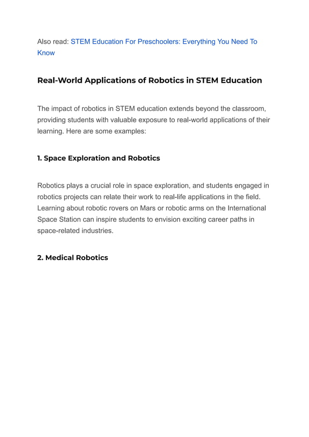 Robotics in STEM Education_ Transforming Learning and Fostering Innovation.pdf | Robotics ...