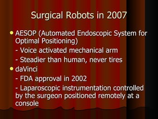 Robotics in surgery by DR.Mahipal reddy | PPT