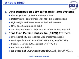 Introduction to DDS | PPTX | Computer Networking | Computing