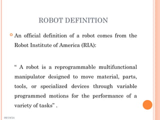 Robotics: Lecture 2 Robotic System- General concepts | PPT