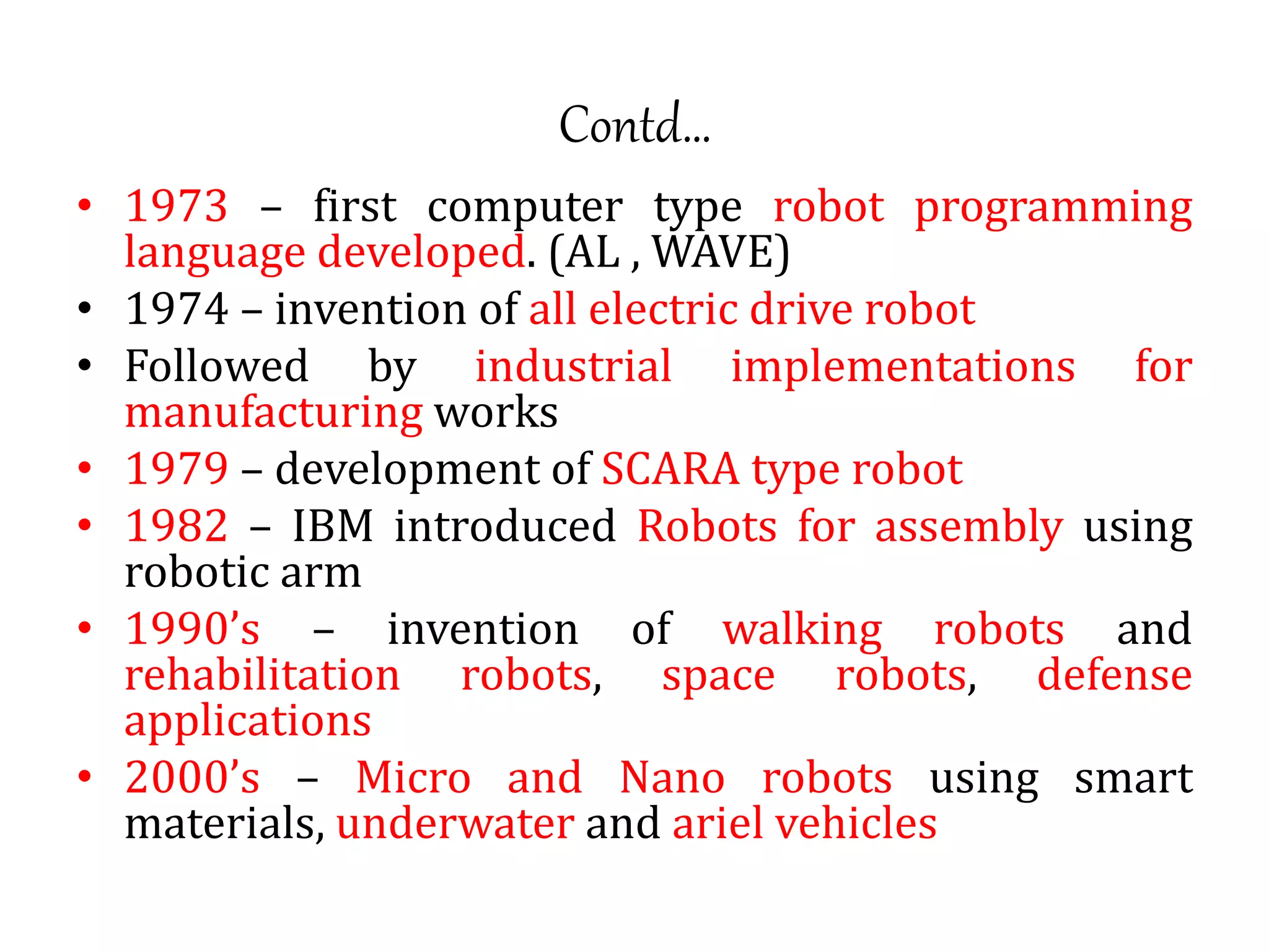 Robotics and Automation basic concepts | PPTX