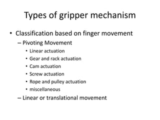 Robotics and Autoamtion_ manipulators, actuators and end effectors | PPT