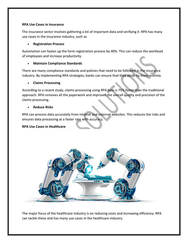 Robotics Process Automation Use Cases.pdf | Business I.T. | Business