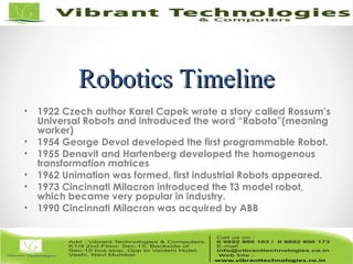 ROBOTICS - Introduction to Robotics | PPT