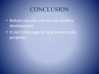 Robotics seminar ppt | PPTX