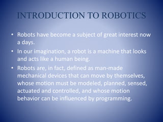 Robotics seminar ppt | PPTX