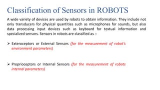 Robotics sensors | PPTX