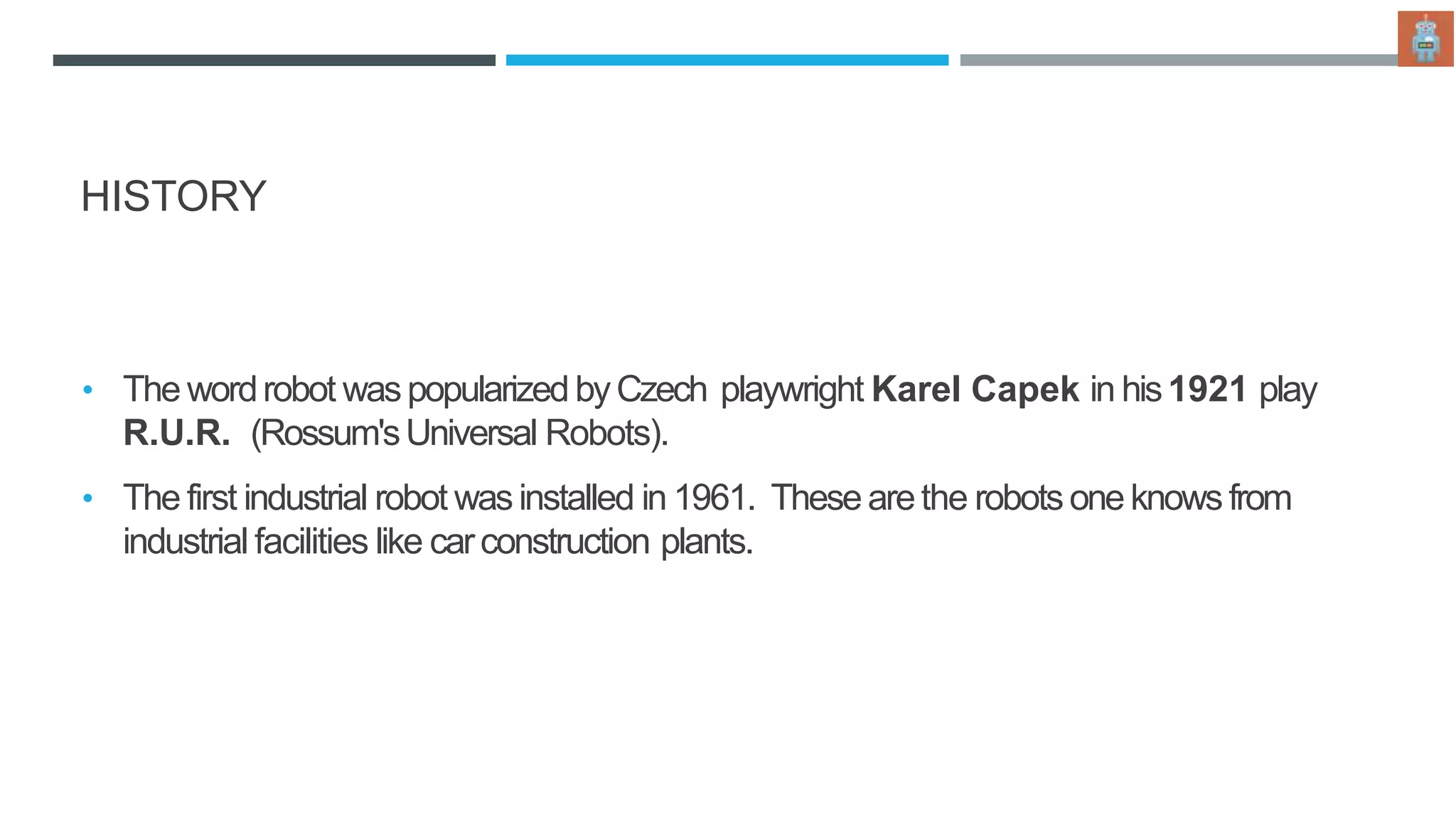 introduction to Robotics (the role of computer science) | PPTX