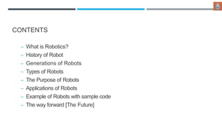 introduction to Robotics (the role of computer science) | PPTX