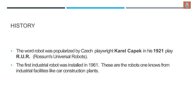 Introduction To Robotics The Role Of Computer Science Pptx Robotics Technology And Computing