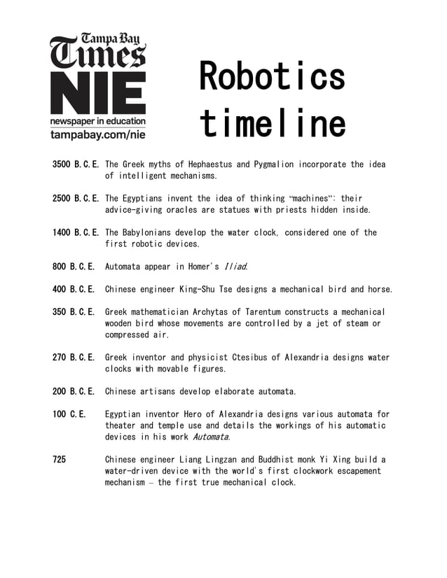 Robotics timeline | PDF