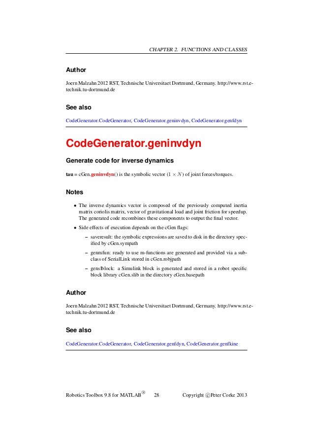 Robotics Toolbox For Matlab Relese 9