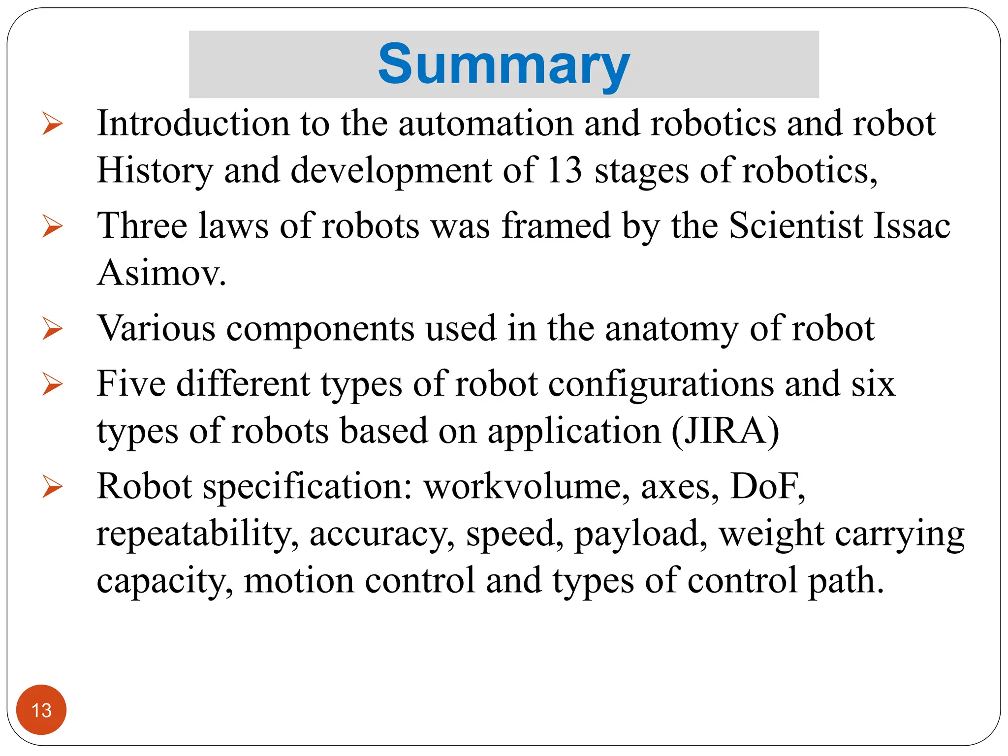 Robotics Unit 1.6.ppt robotics basics ppt notes | PPT
