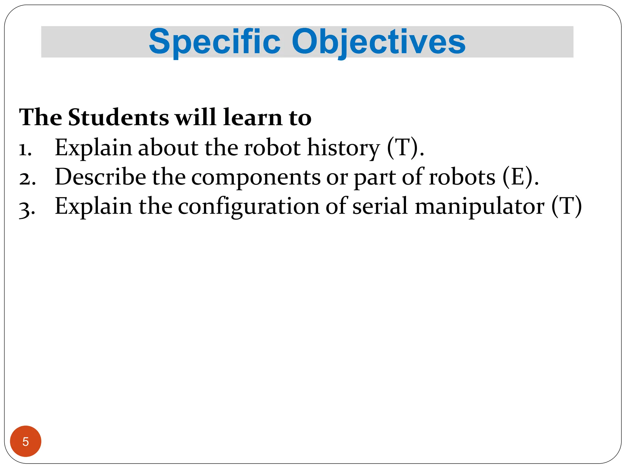 Robotics Unit 1.6.ppt robotics basics ppt notes | PPT