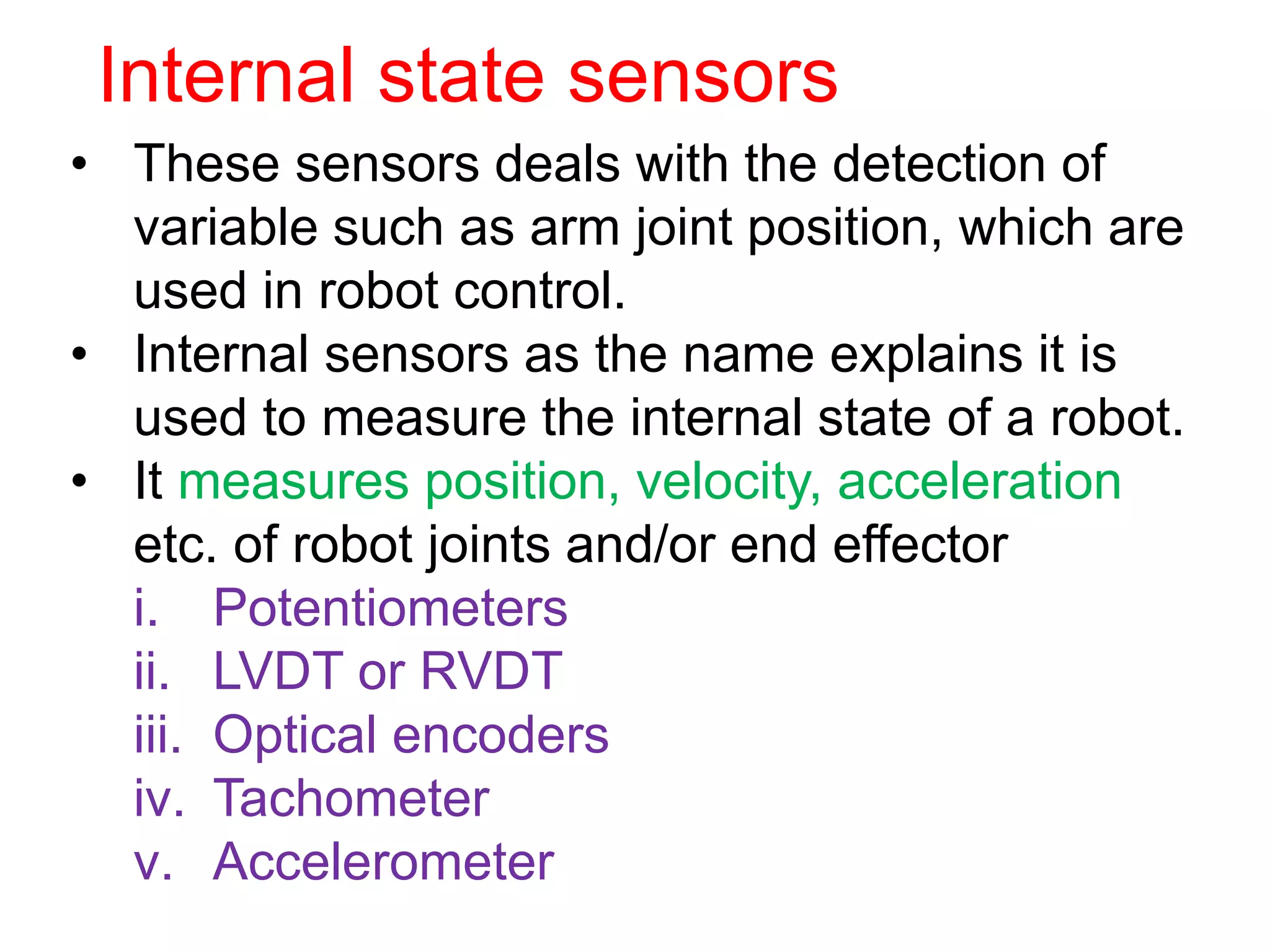 Robotics unit3 sensors | PDF