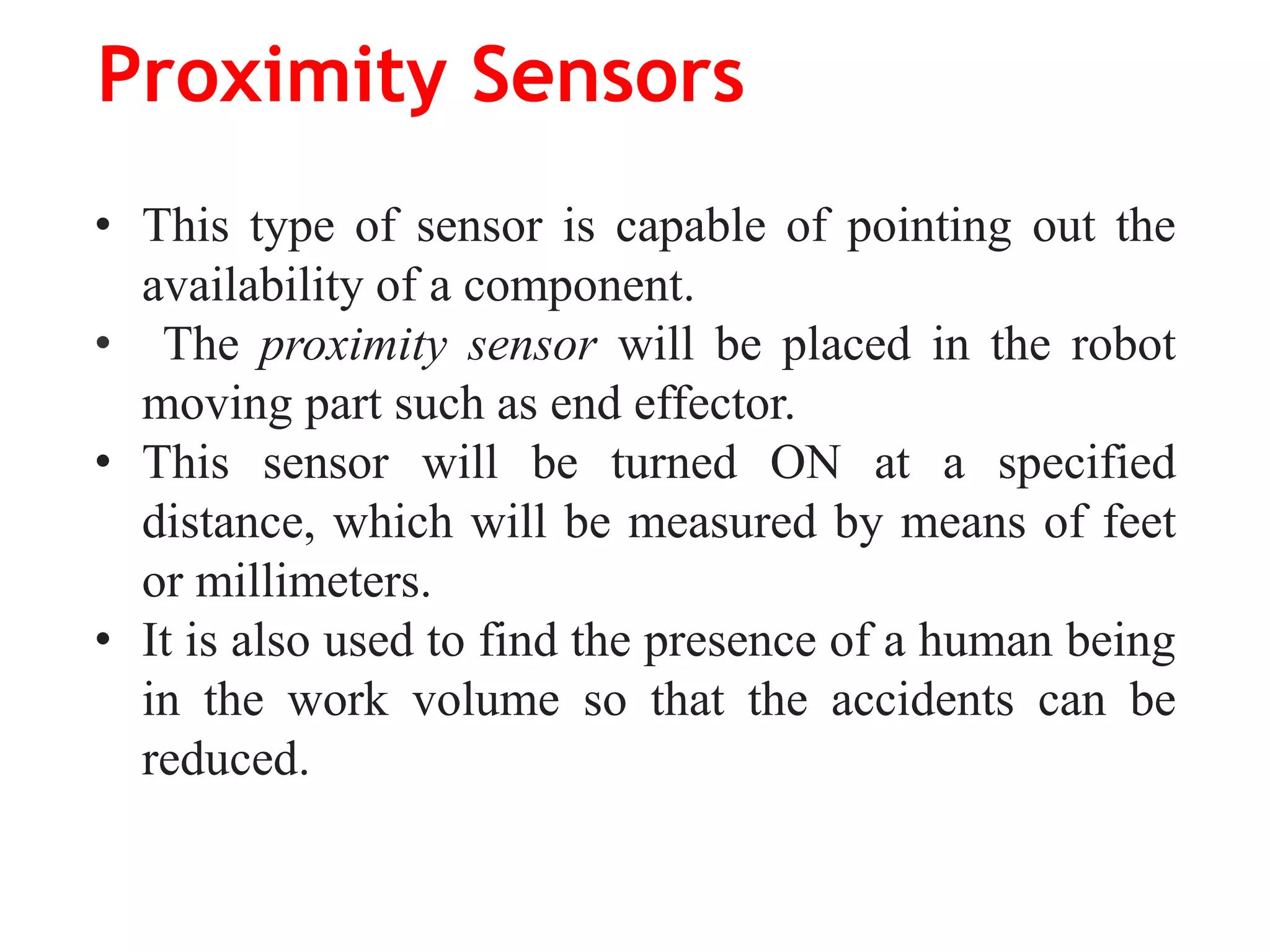 Robotics unit3 sensors | PDF