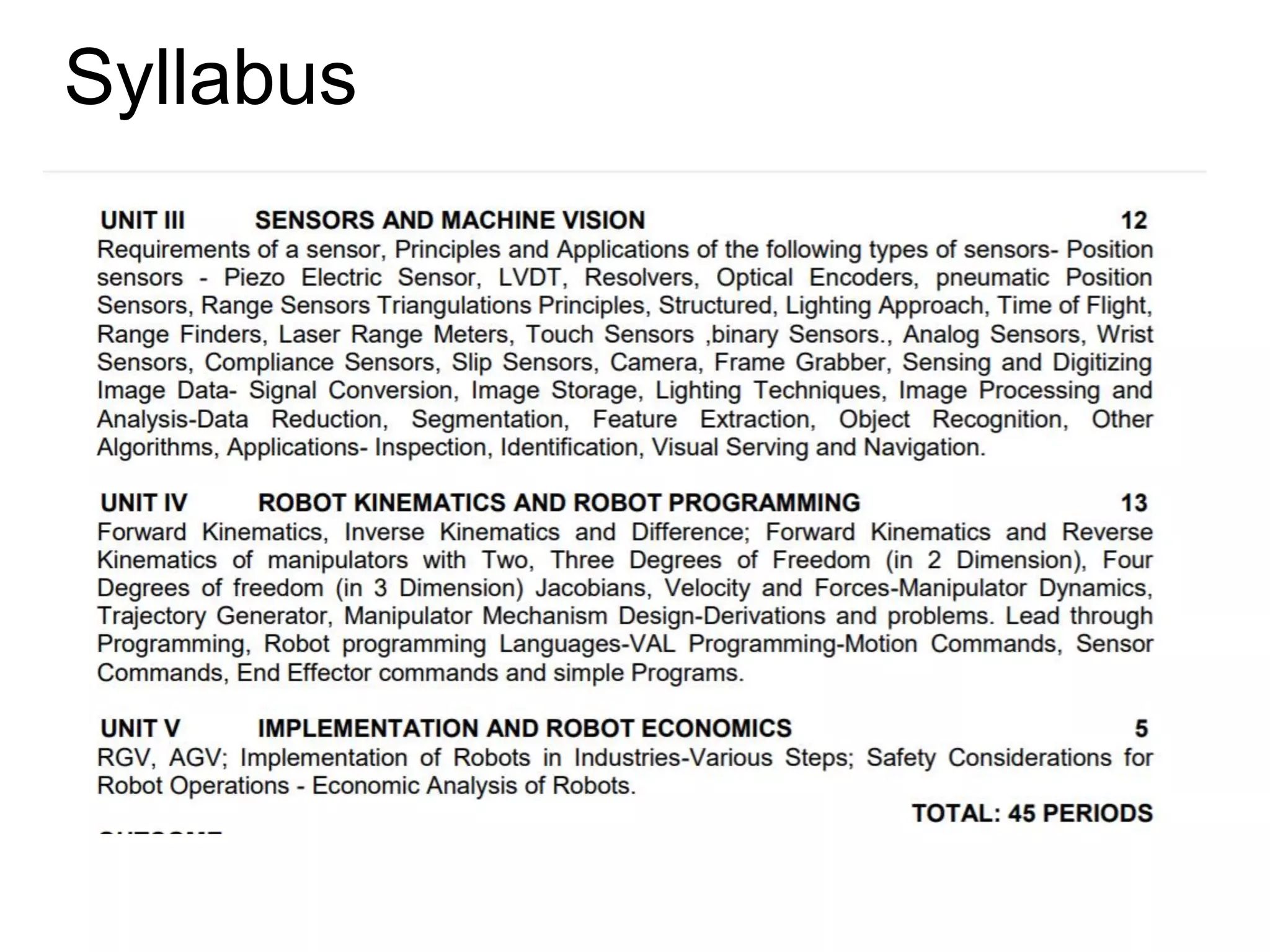 Robotics unit3 sensors | PDF