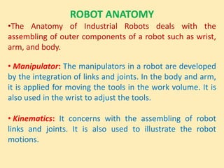 robotica and automation . robotics introduction | PPT
