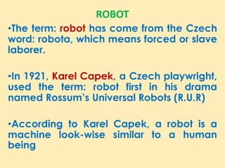 robotica and automation . robotics introduction | PPT