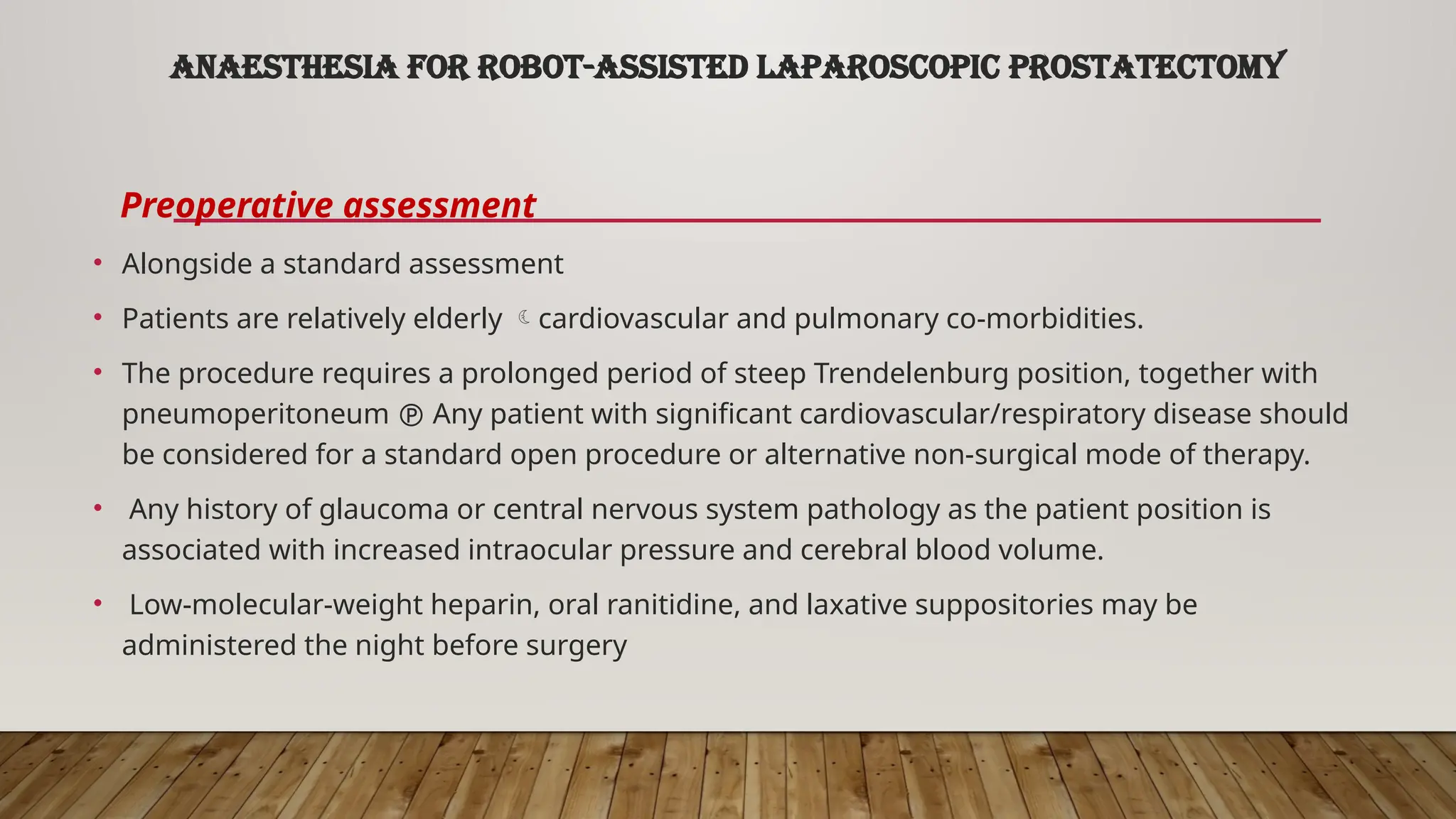 anaesthesia considerations in Robotic surgery final.pptx
