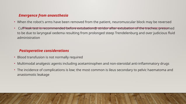 anaesthesia considerations in Robotic surgery final.pptx