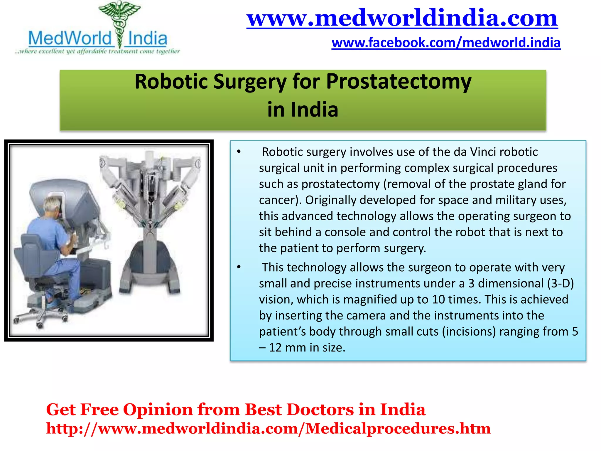 Robotic Surgery for Prostatectomy | PPTX