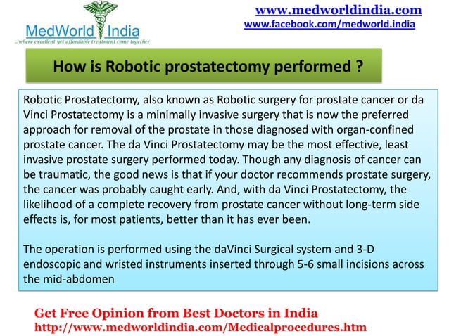 Robotic Surgery for Prostatectomy | PPTX