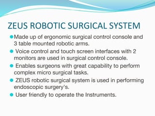 Robotic surgery and its concepts | PPTX