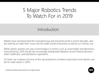 5 Major Robotics Trends To Watch For in 2019 | PPT