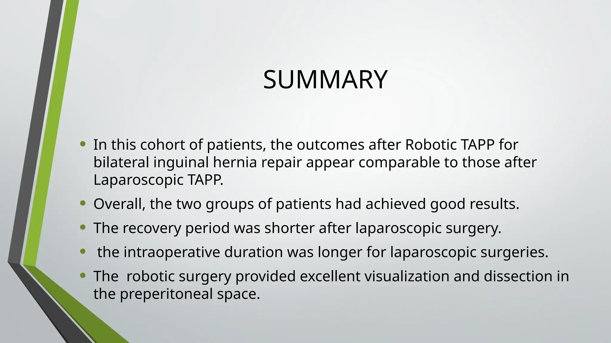 Robotic versus laparoscopic (1).pptx vs tAPp | PPT