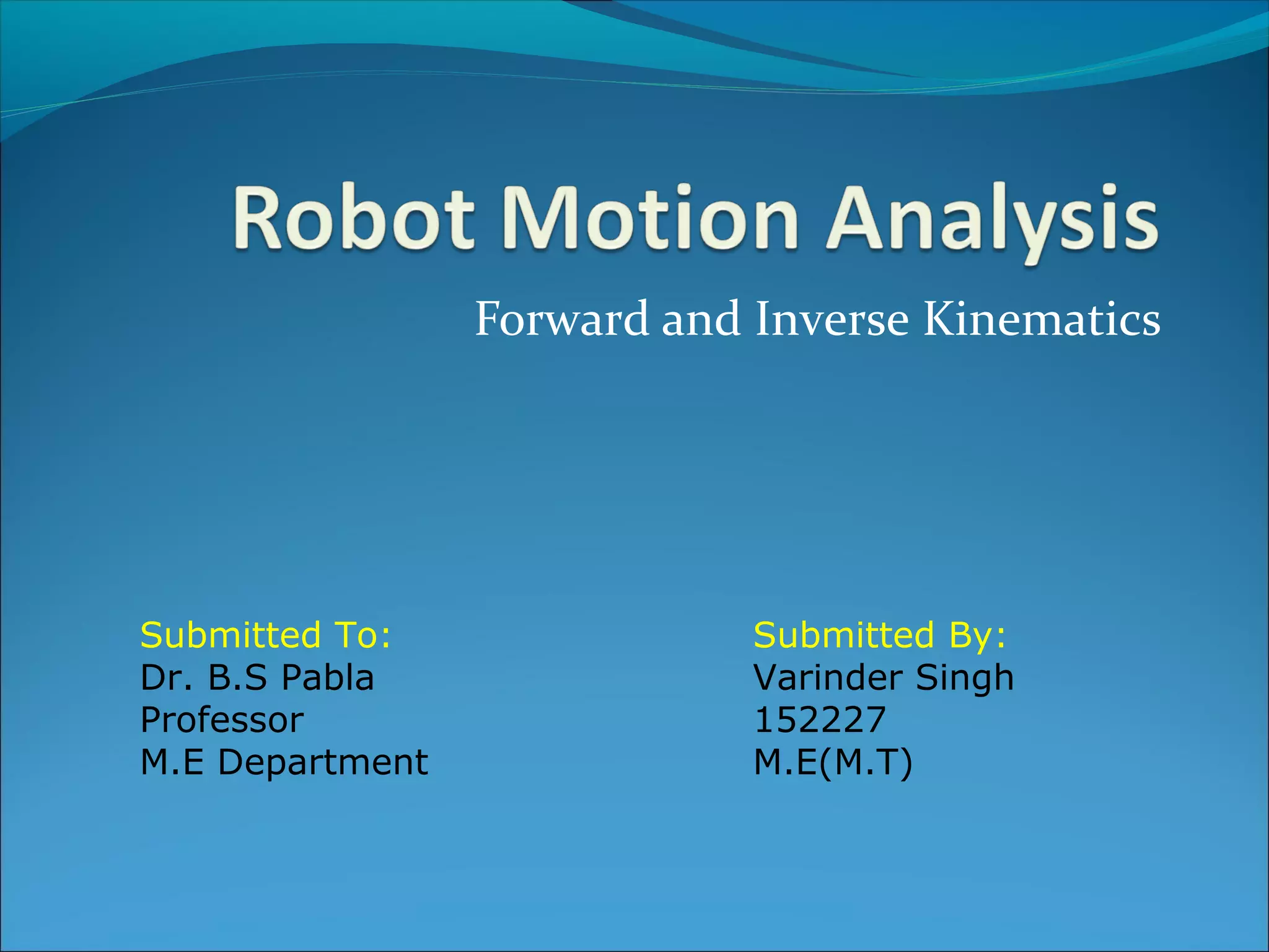 Robot kinematics | PPT