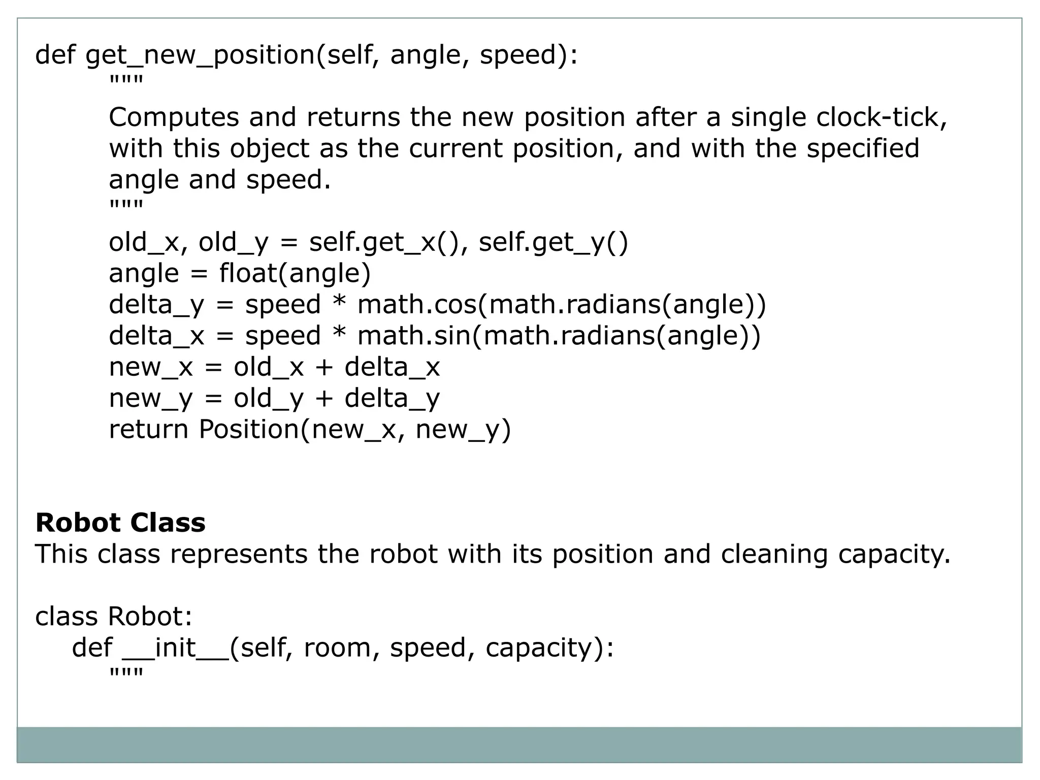 Simulating robot movement for cleaning a room | PPTX