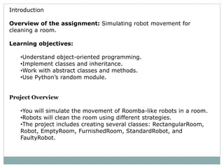 Simulating robot movement for cleaning a room | PPTX