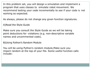Simulating robot movement for cleaning a room | PPTX