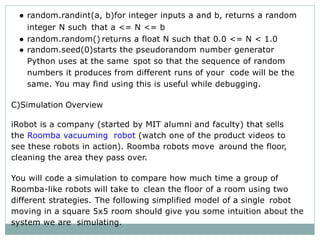 Simulating robot movement for cleaning a room | PPTX
