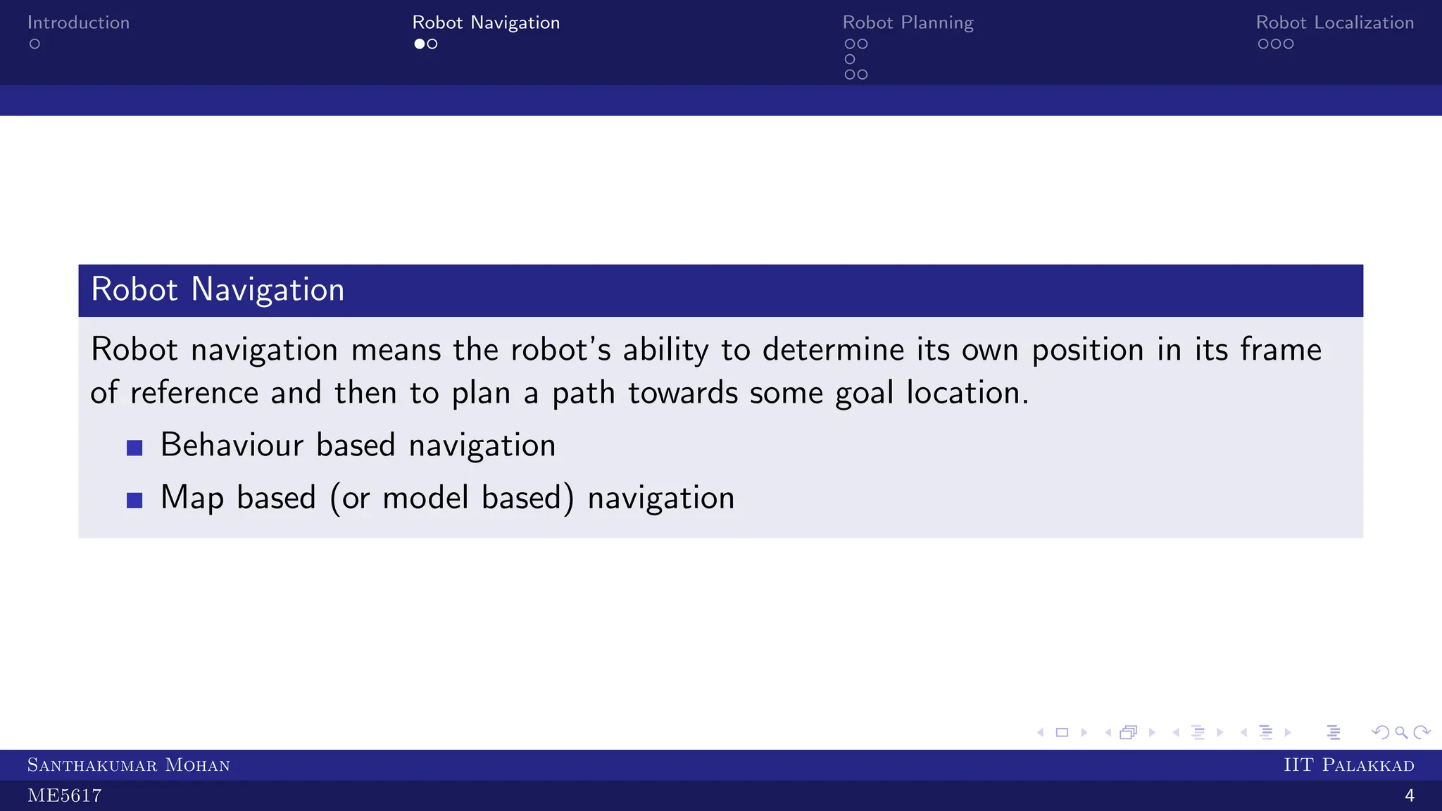 Robot_navigation principles and some concepts | PDF