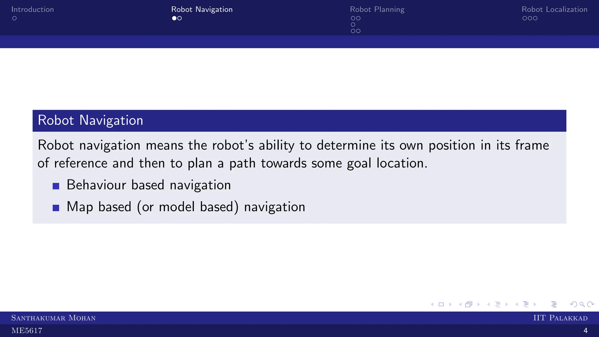 Robot_navigation principles and some concepts | PDF