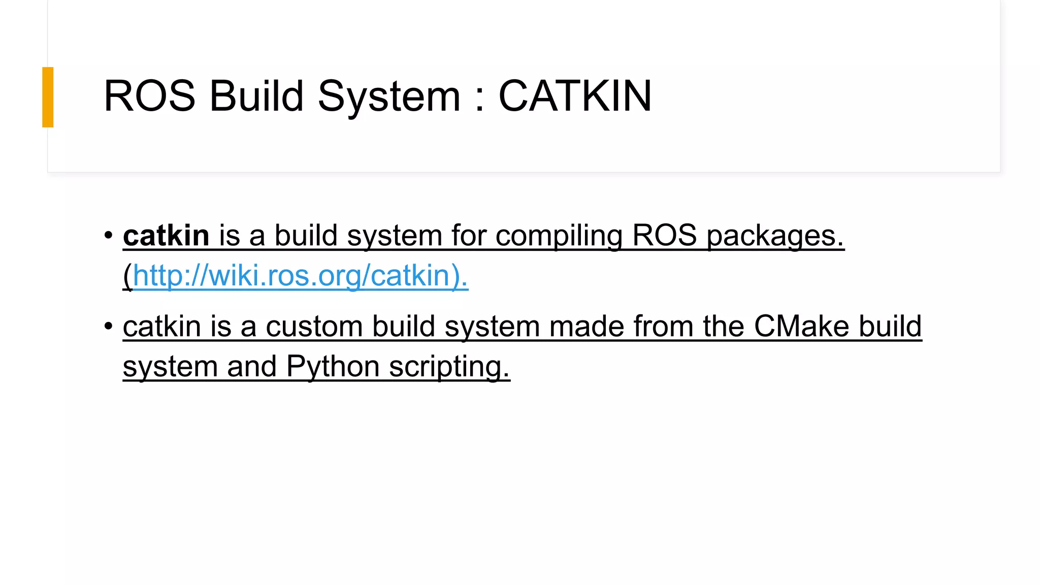 Robot operating system [ROS] | PPTX