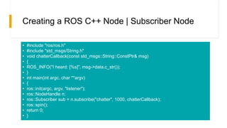 Robot operating system [ROS] | PPTX