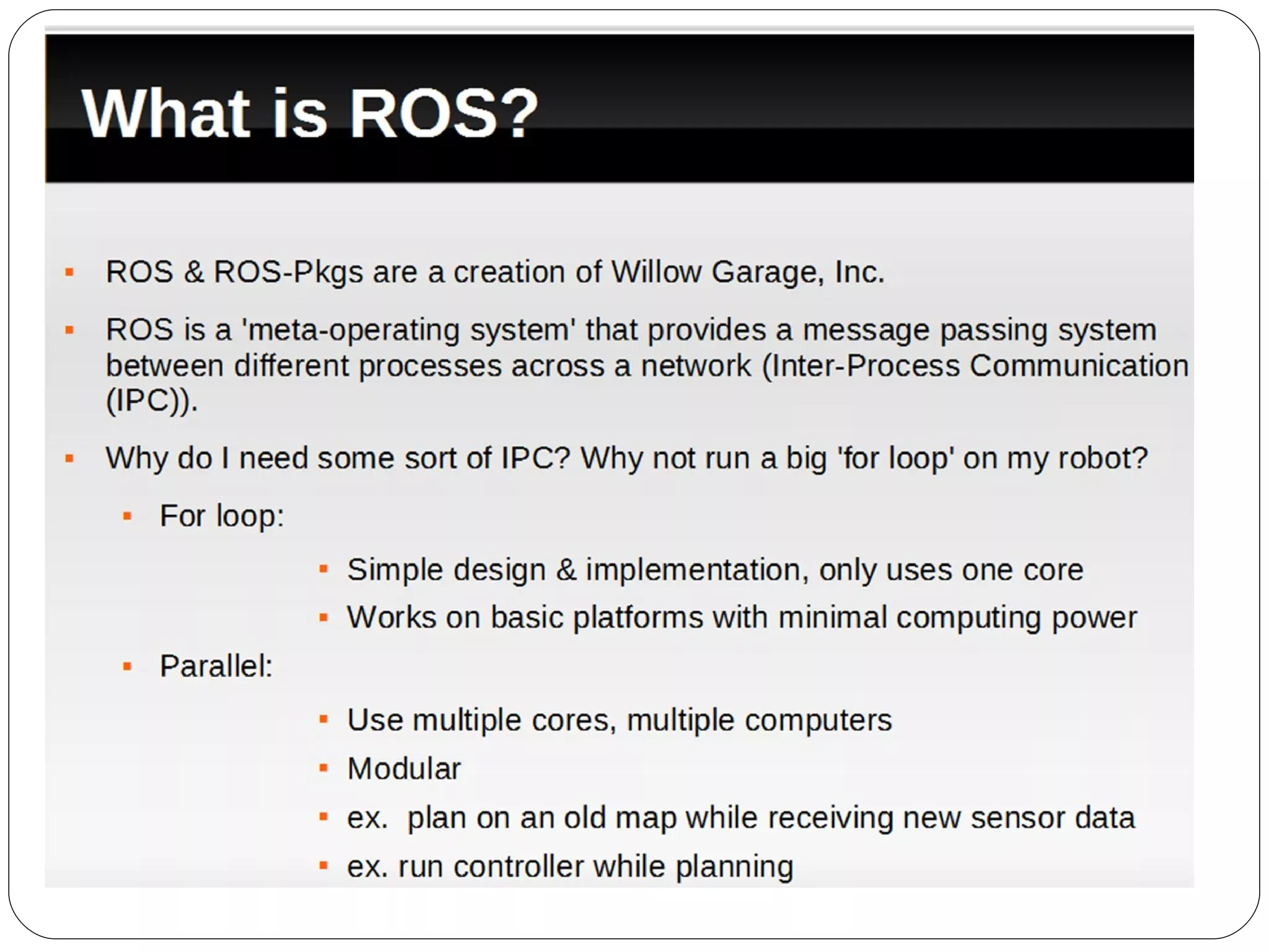 Robot operating systems (ros) overview & (1) | PPT