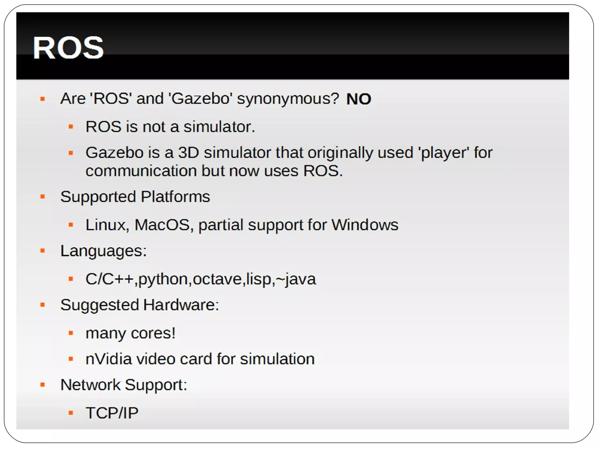 Robot operating systems (ros) overview & (1) | PPT