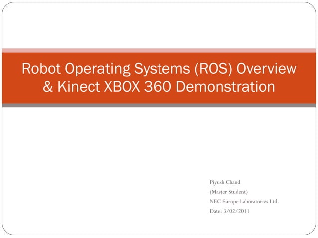 Robot operating systems (ros) overview & (1) | PPT