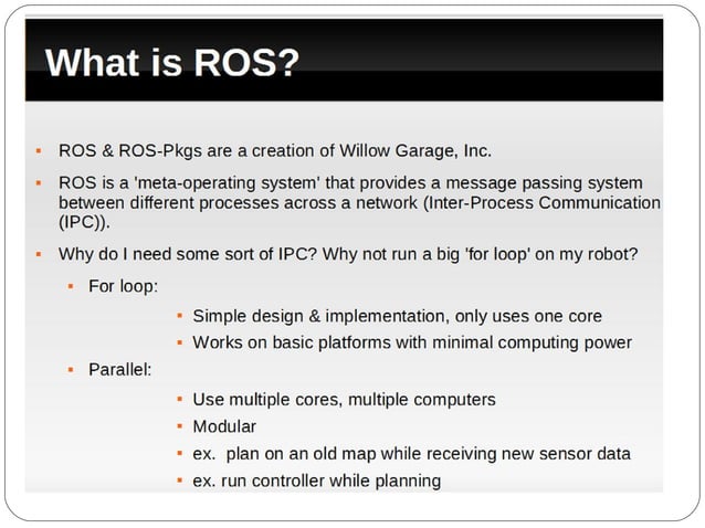 Robot Operating Systems Ros Overview And 1 Ppt