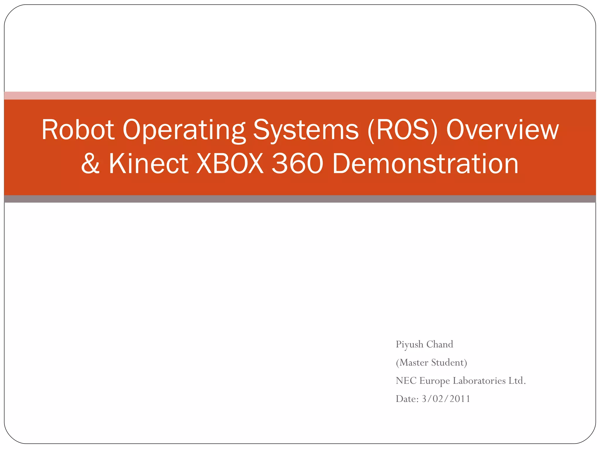 Robot Operating Systems (Ros) Overview & (1) | PPT
