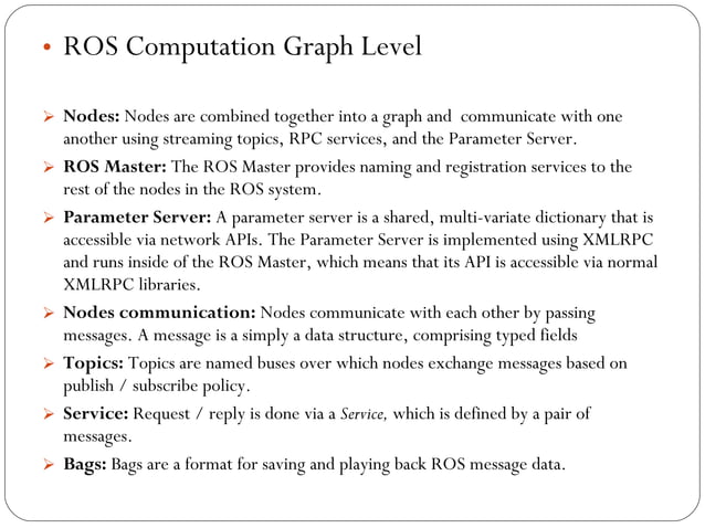 Robot Operating Systems Ros Overview And 1 Ppt