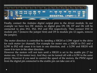 Obstacle detection Robot using Ultrasonic Sensor and Arduino UNO | PPTX