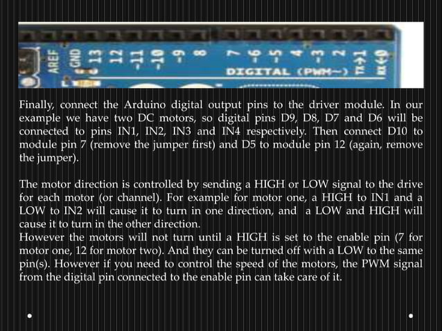 Obstacle Detection Robot Using Ultrasonic Sensor And Arduino Uno Pptx Radio Control