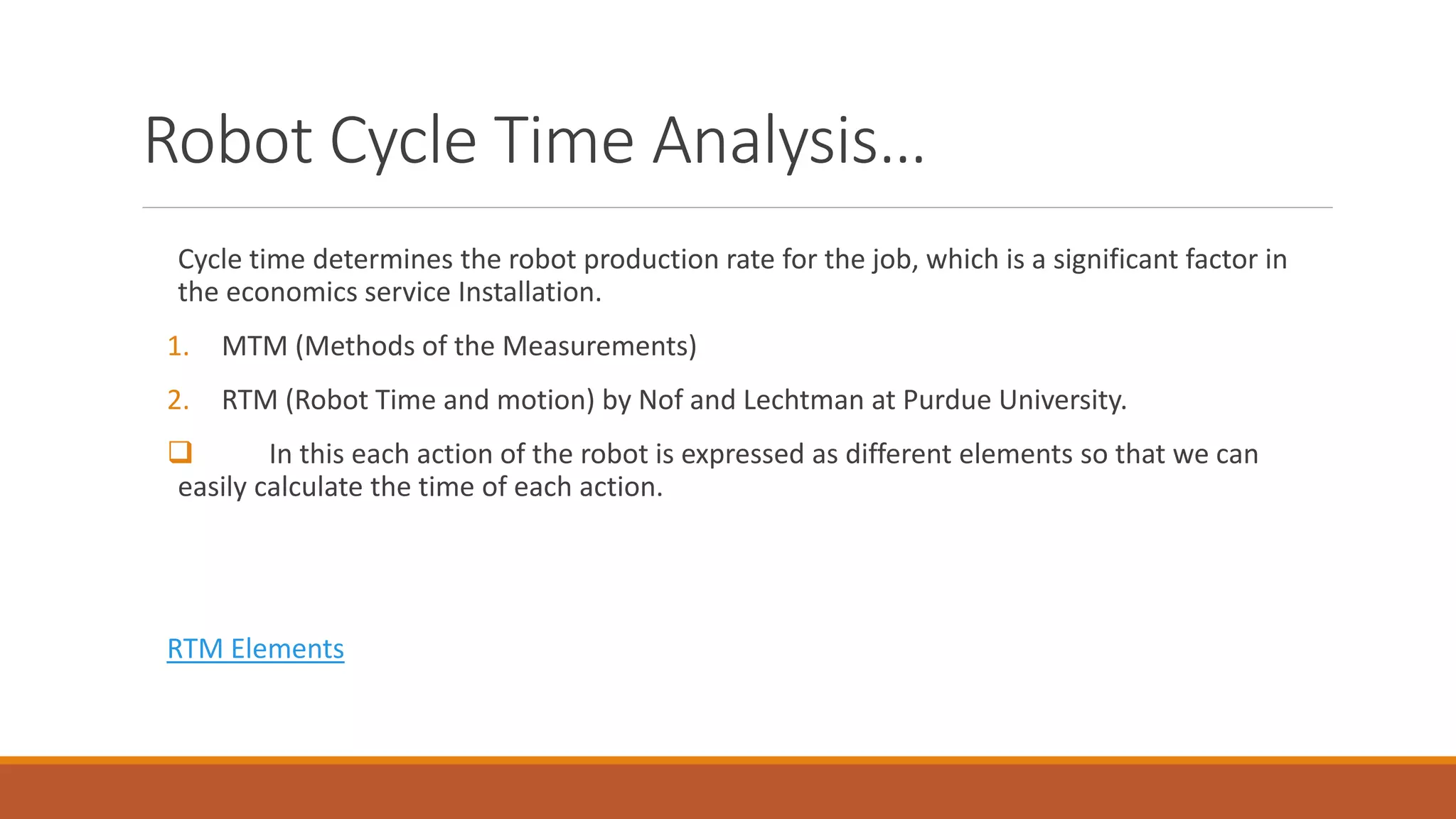 ROBOT CYCLE TIME ANALYSIS | PPTX