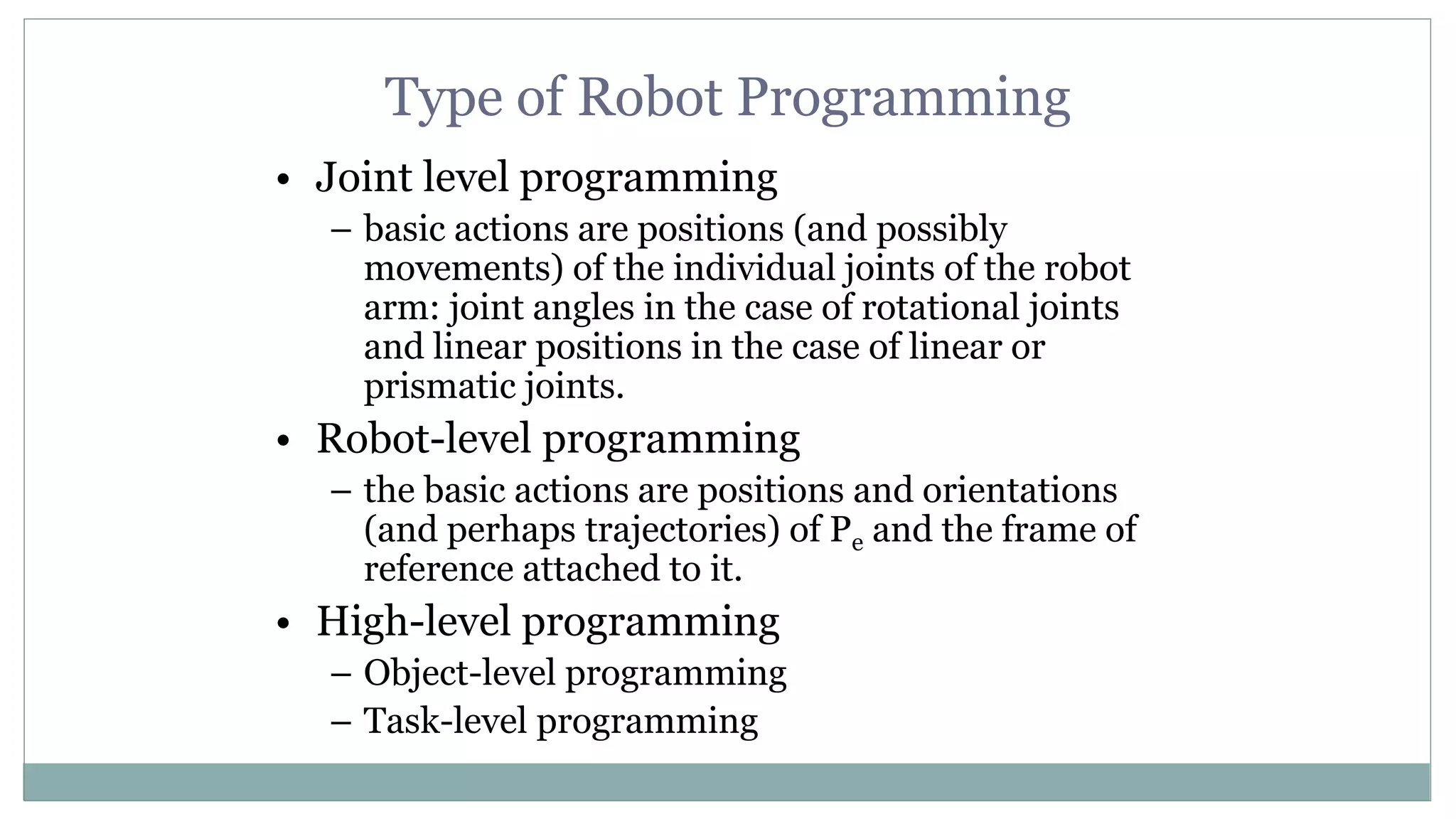 Robot programming | PPTX