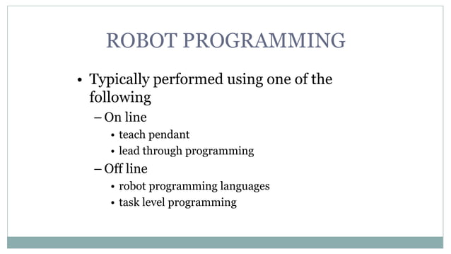 Robot programming